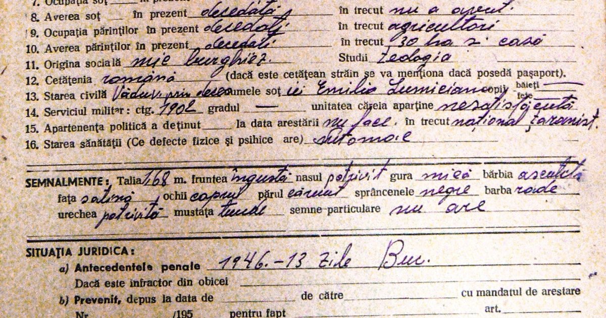 Preotul Ioan Spânu din Coşna, Suceava, în temniţa comunistă