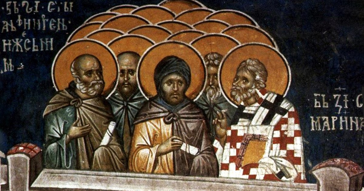 Sf. Sfinţit Mc. Atinoghen cu cei 10 ucenici ai lui; Sf. Mc. Iulia