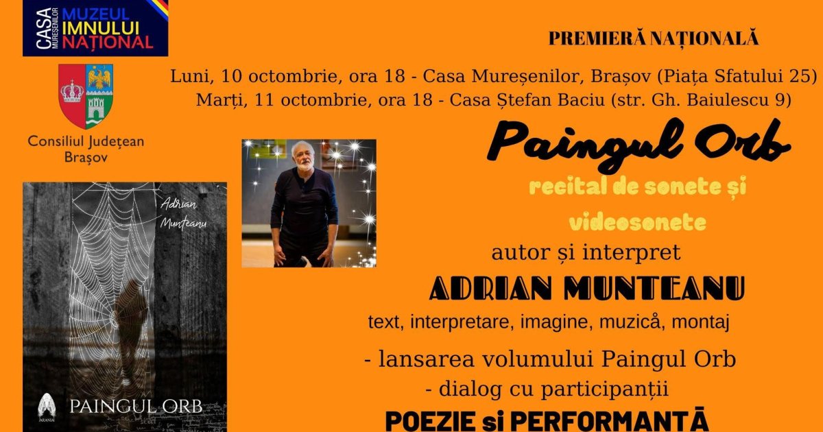 Sonetele lui Adrian Munteanu, în două spectacole