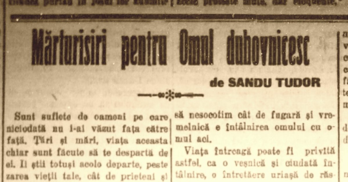 Sandu Tudor: „Mărturisiri pentru Omul duhovnicesc“